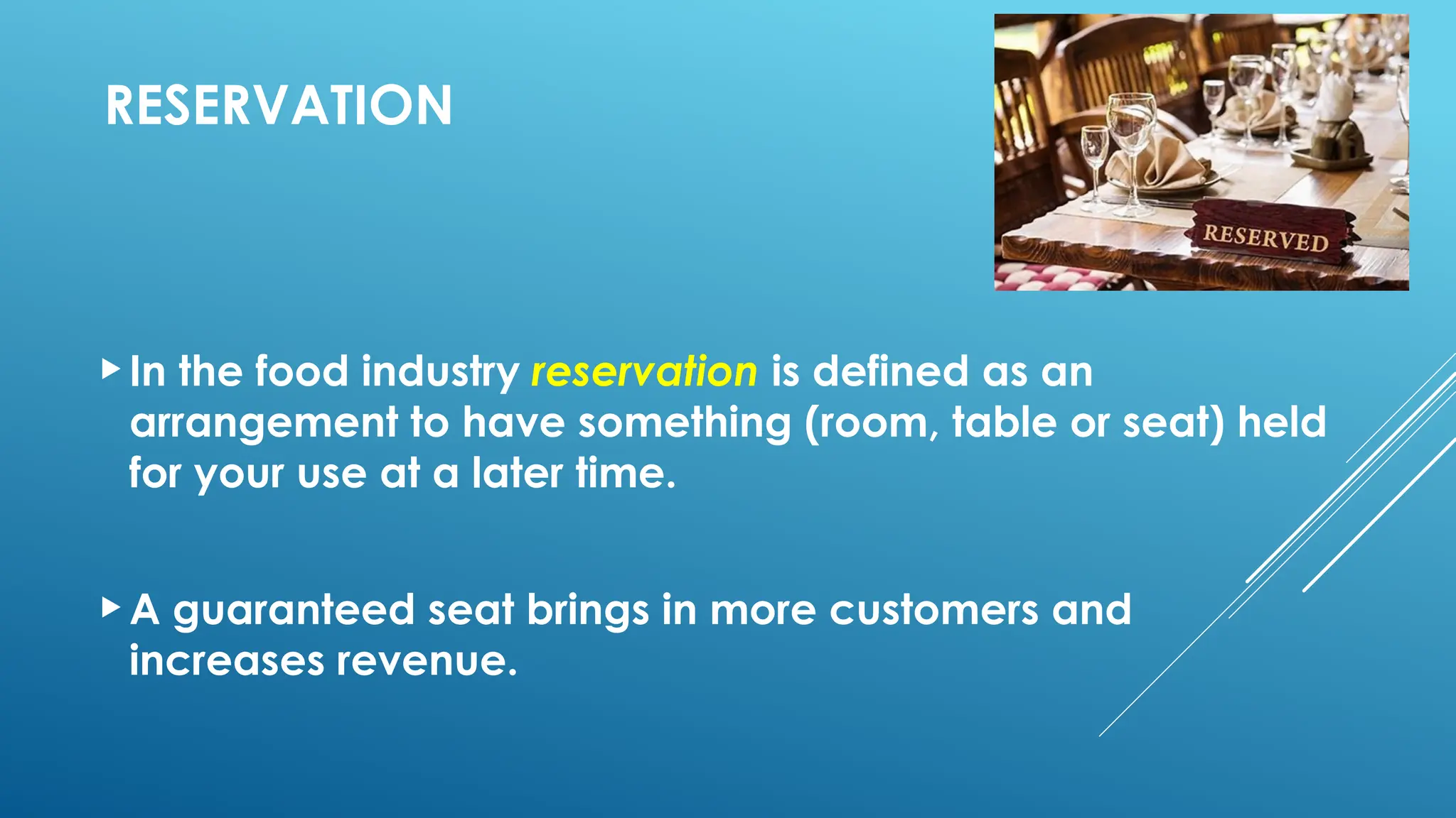 FBS Lesson 1.1. Take Table Reservation (food and beverage services).pptx
