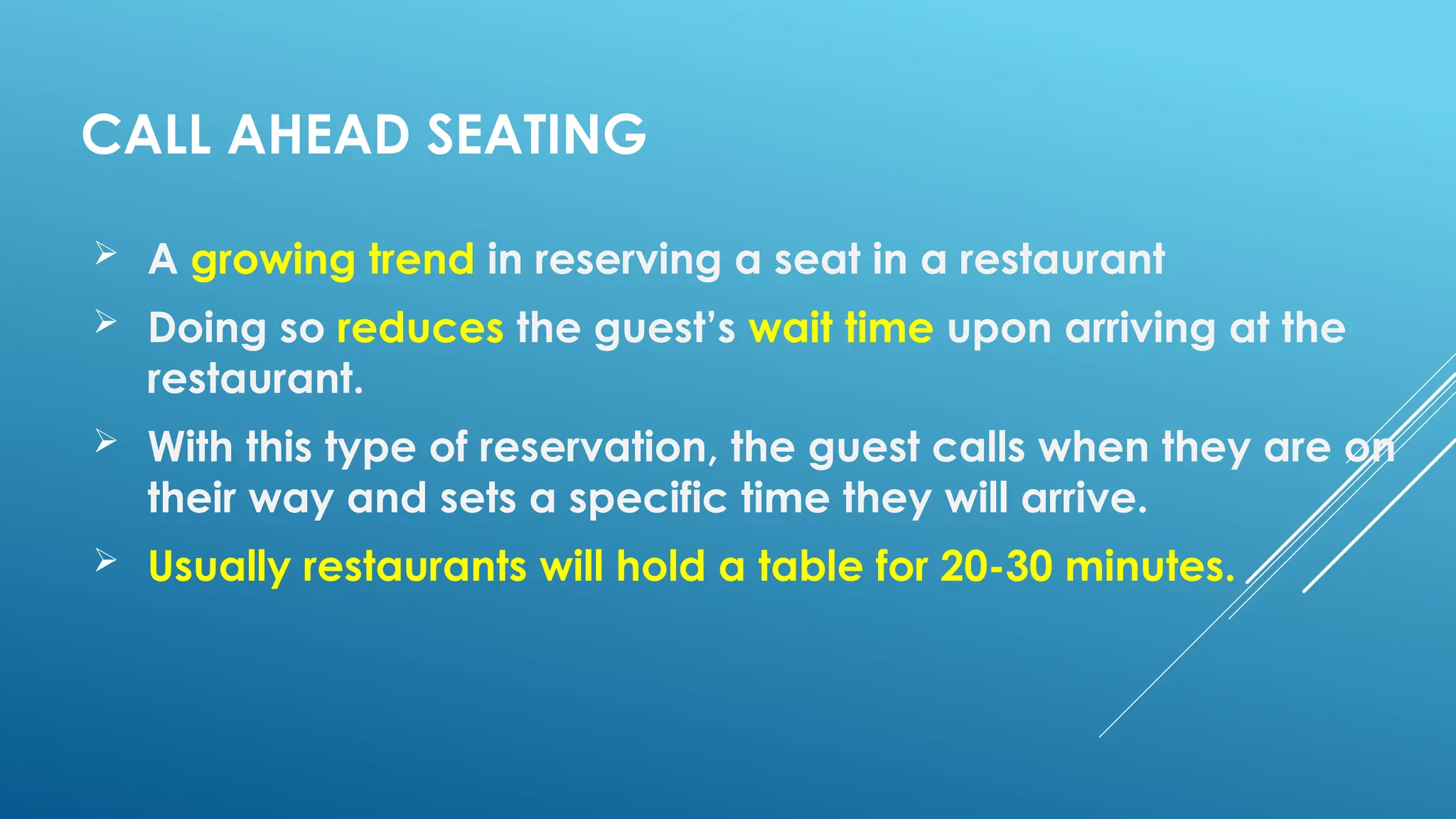 FBS Lesson 1.1. Take Table Reservation (food and beverage services).pptx