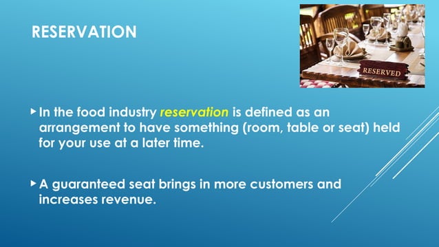 FBS Lesson 1.1. Take Table Reservation (food and beverage services).pptx