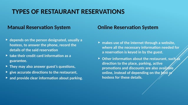 FBS Lesson 1.1. Take Table Reservation (food and beverage services).pptx