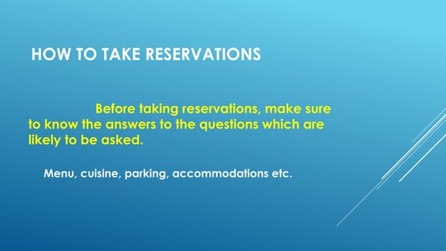 FBS Lesson 1.1. Take Table Reservation (food and beverage services).pptx