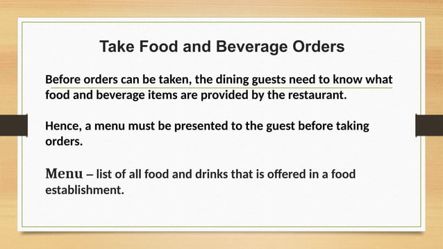 FBS Lesson 2.3 Take Food and Beverage Orders.pptx