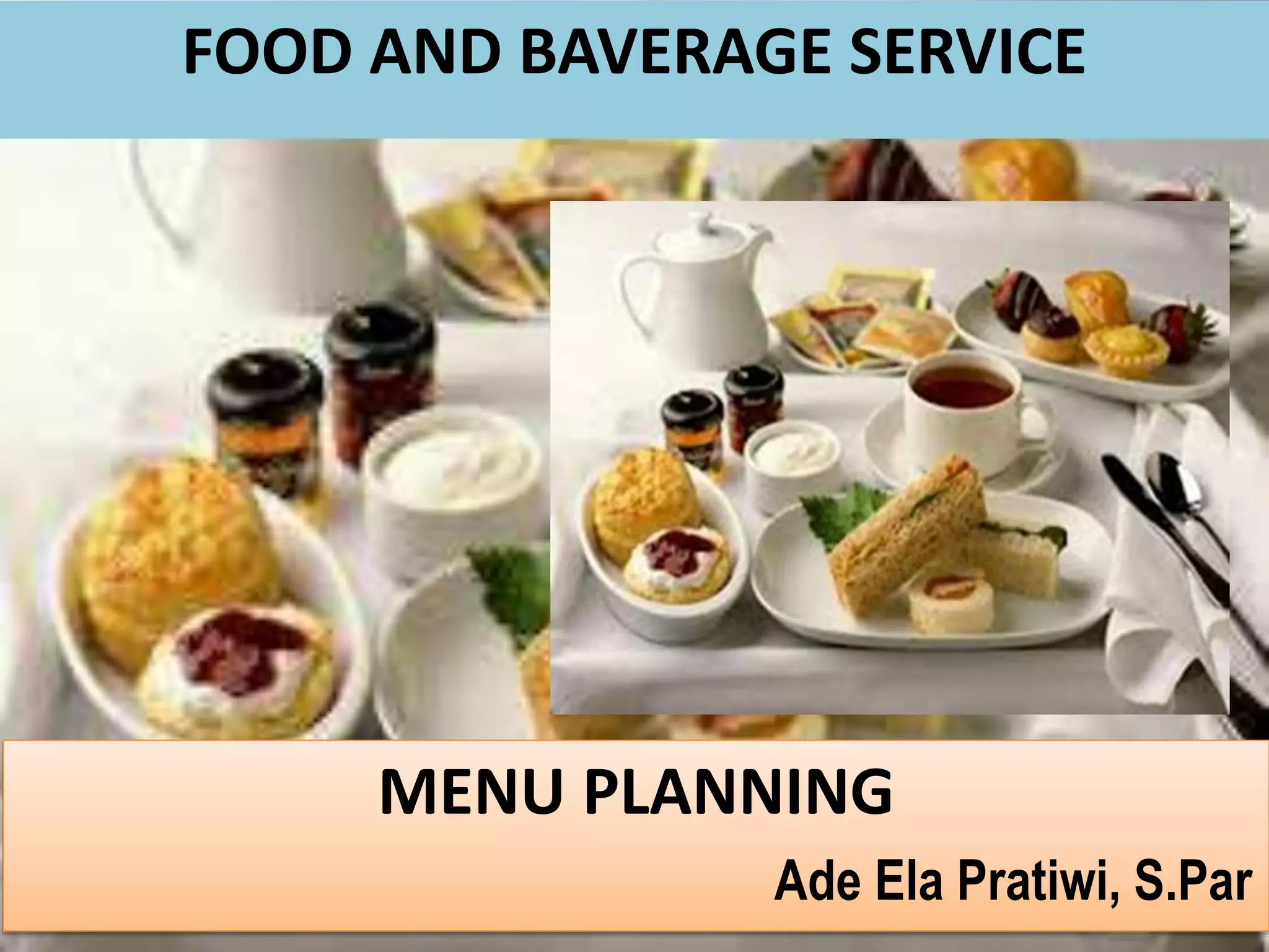 Menu Planing | PPT