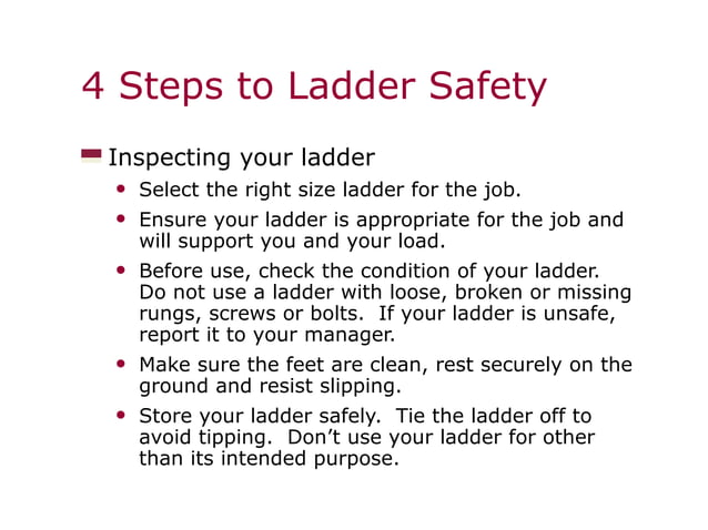 Tips for Working with your Ladder | PPT