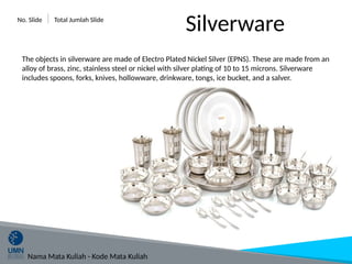 basic food & beverage theory level 1 table ware in service1 | PPT