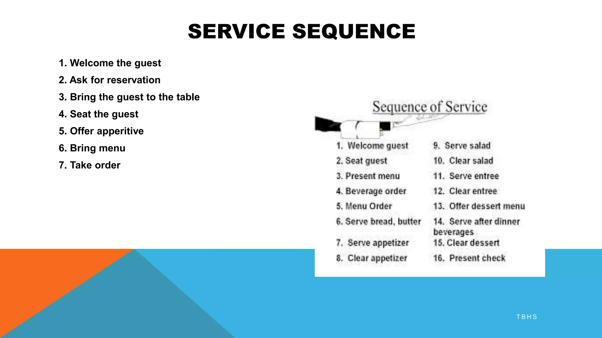 service sequence and welcoming the guest | PPTX