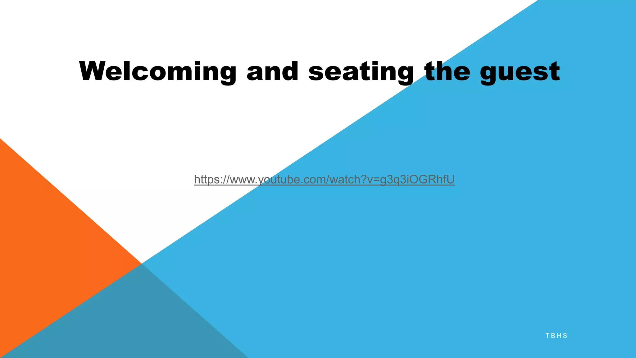 service sequence and welcoming the guest | PPTX
