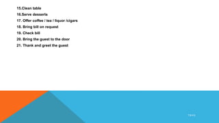 service sequence and welcoming the guest | PPTX