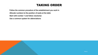 service sequence and welcoming the guest | PPTX