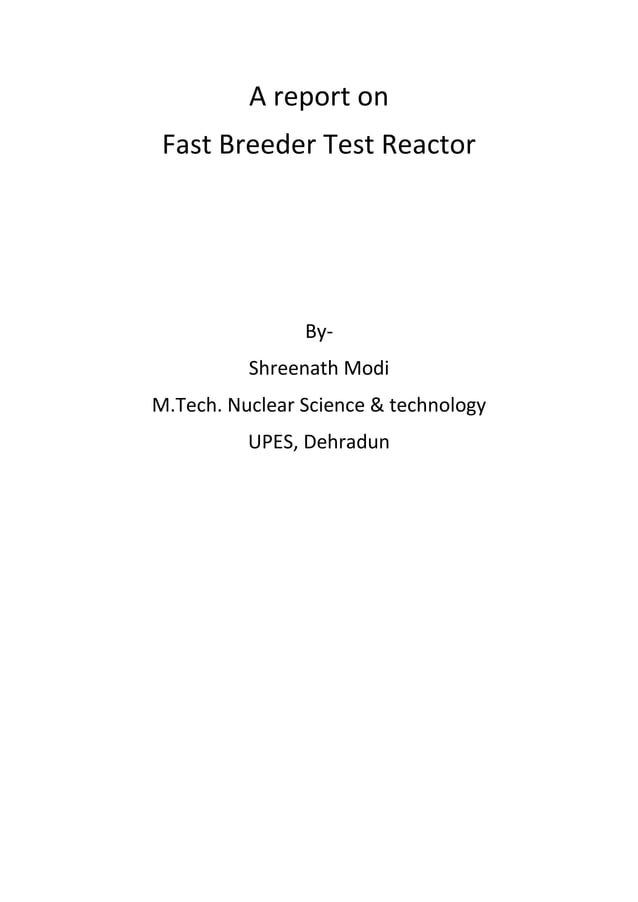 Fast Breeder Test Reactor | PDF | Power and Energy Industry | Industries