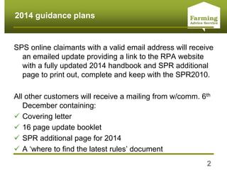 Farm Business Update 2014: FAS and cross compliance | PDF | Agriculture | Industries