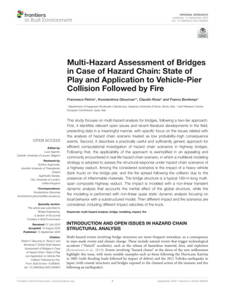 Multi-Hazard Assessment of Bridges in Case of Hazard Chain: State of ...