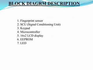 Fingerprint based voting machine ppt | PPTX