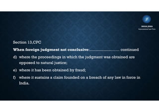Foreign Courts & Foreign Judgements under Civil Procedure Code in India. | PDF