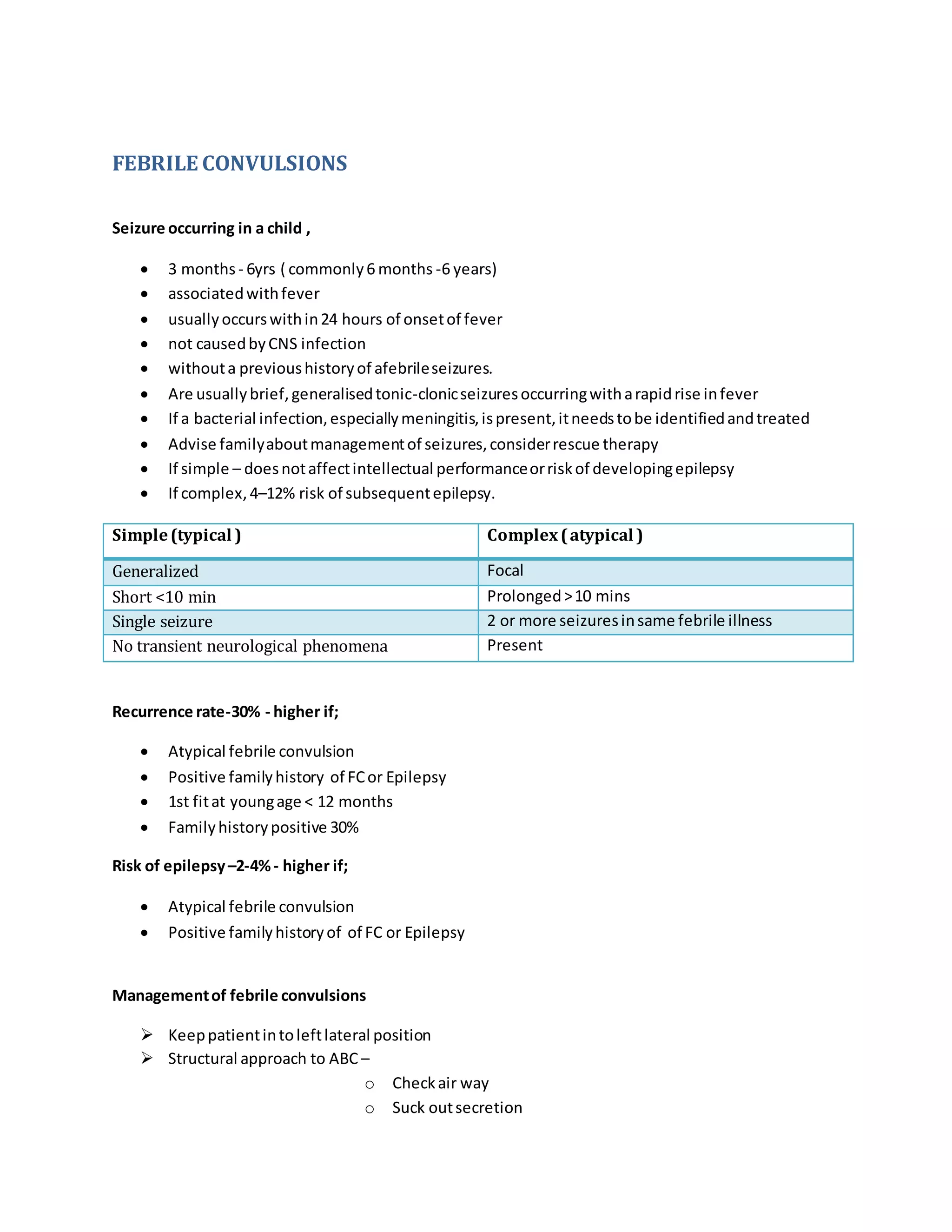 Febrile convulsion | DOCX