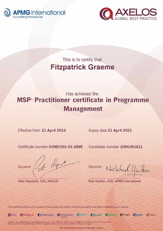 MSP Practitioner Certificate | PDF