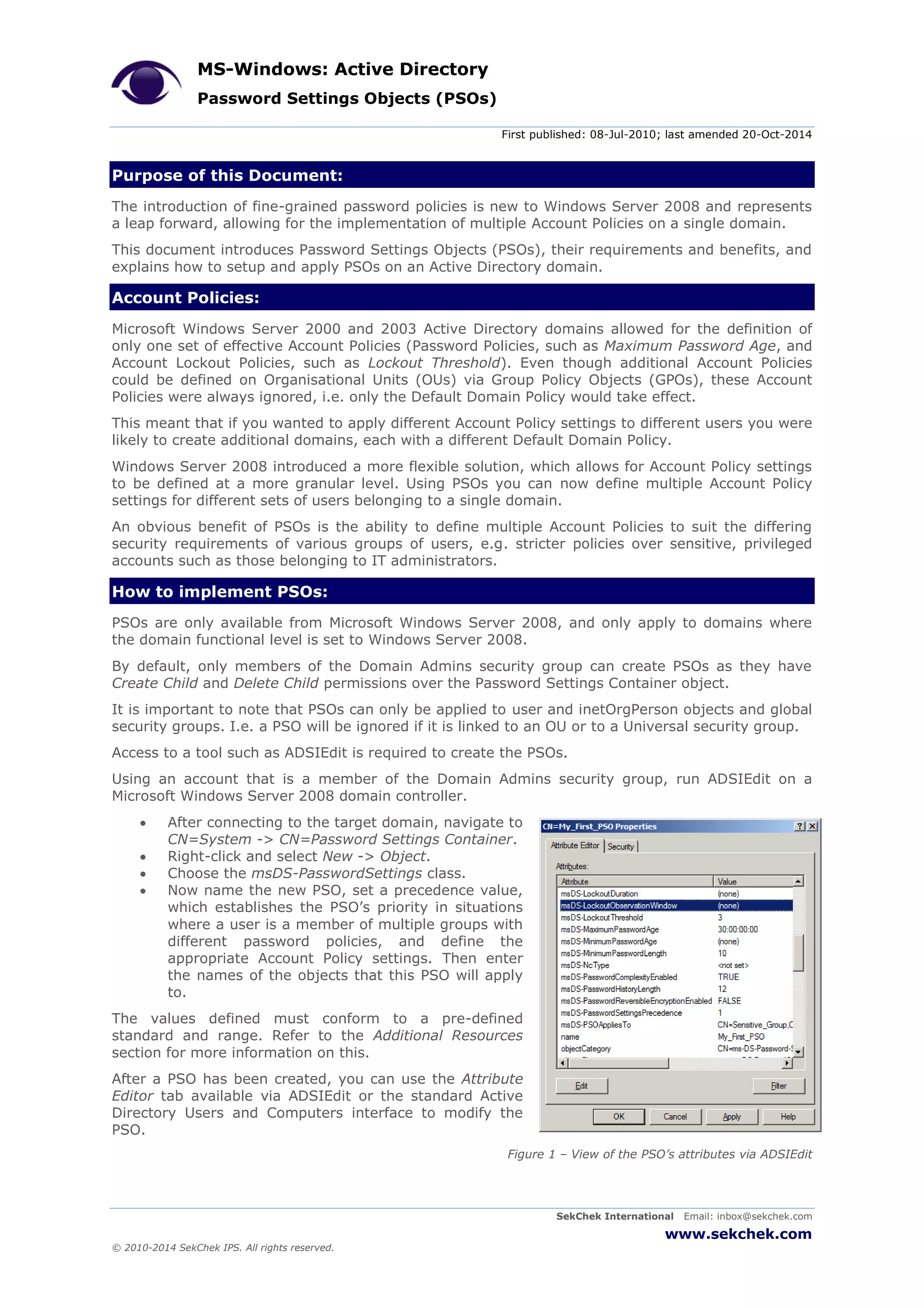 windows-active-directory-password-settings-objects | PDF