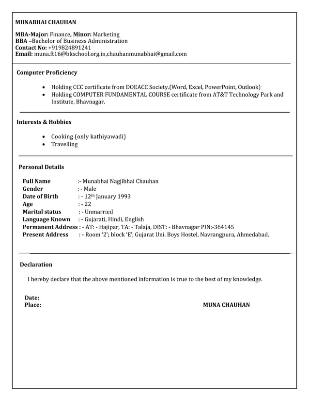 MUNA Resume final | PDF | Business Administration | Business