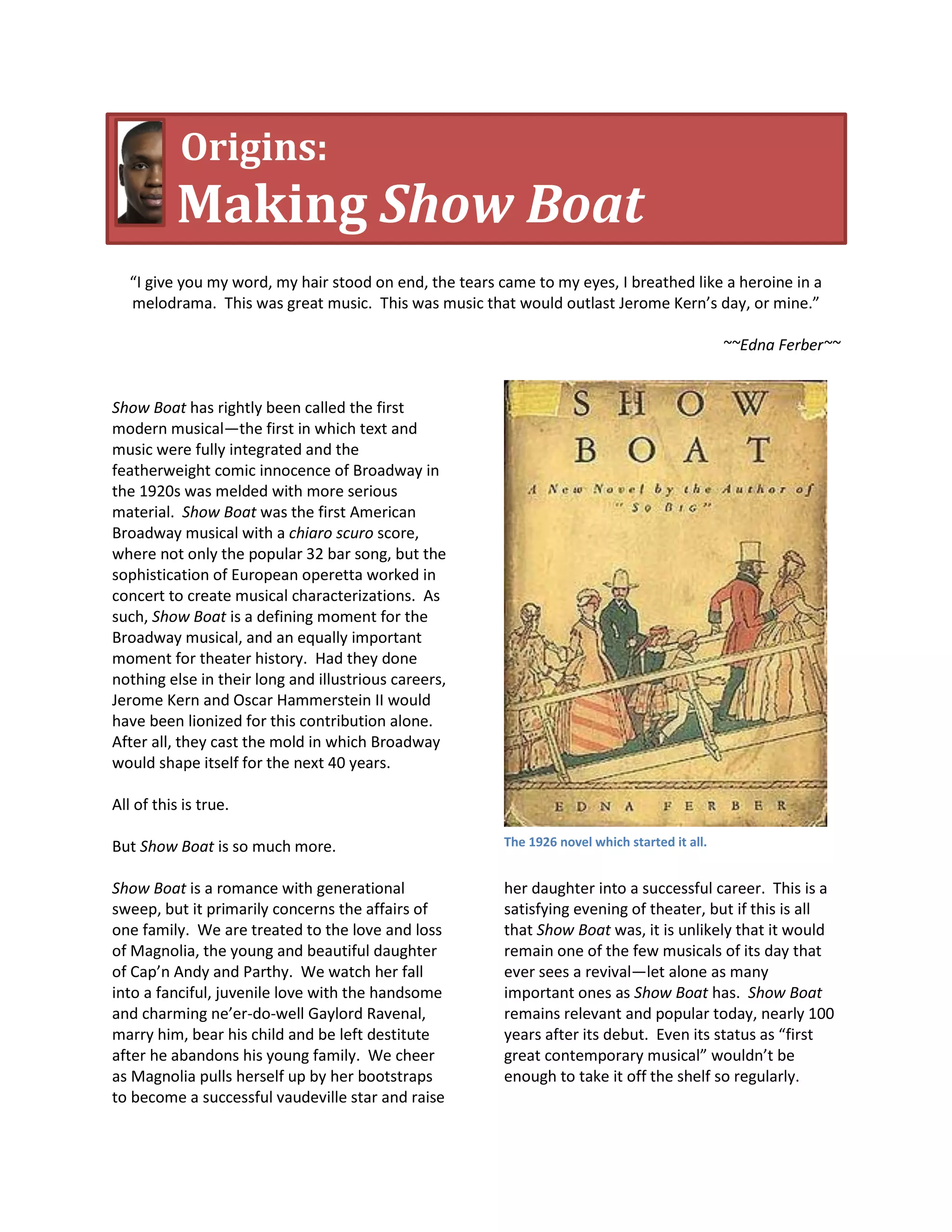SHOW BOAT STUDY GUIDE | PDF