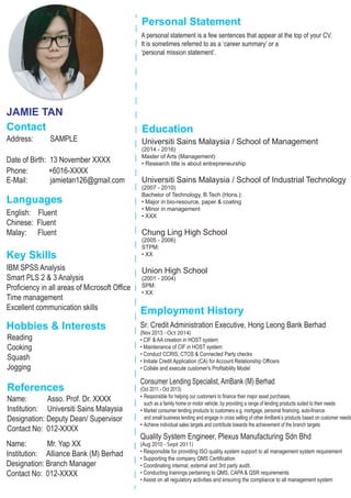 SAMPLE CV | PDF