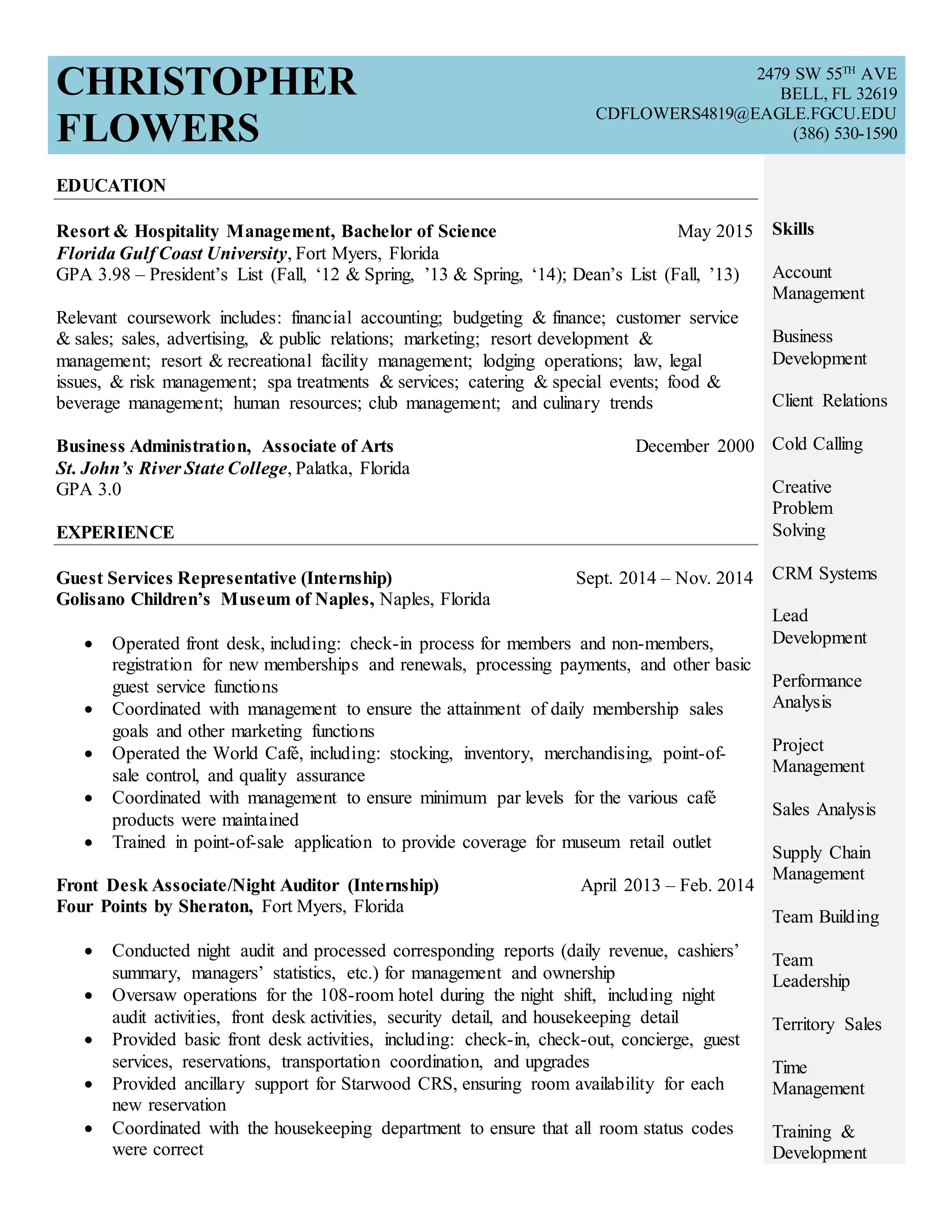 Christopher Flowers - Resume (December2014) | PDF