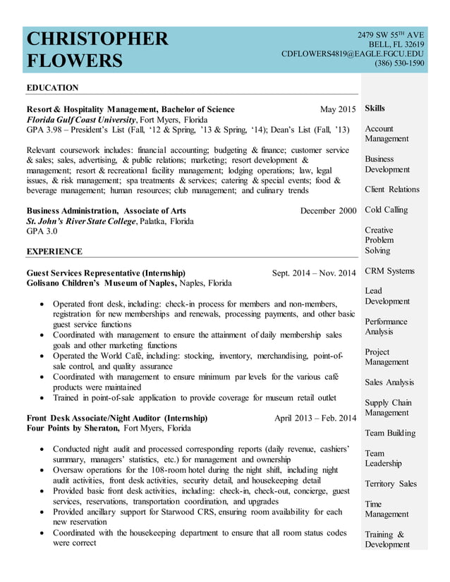 Christopher Flowers - Resume (December2014) | PDF