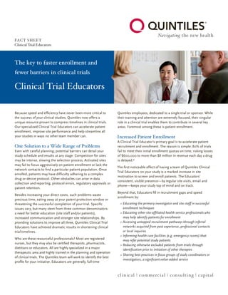 Clinical Trial Educator - Fact sheet | PDF