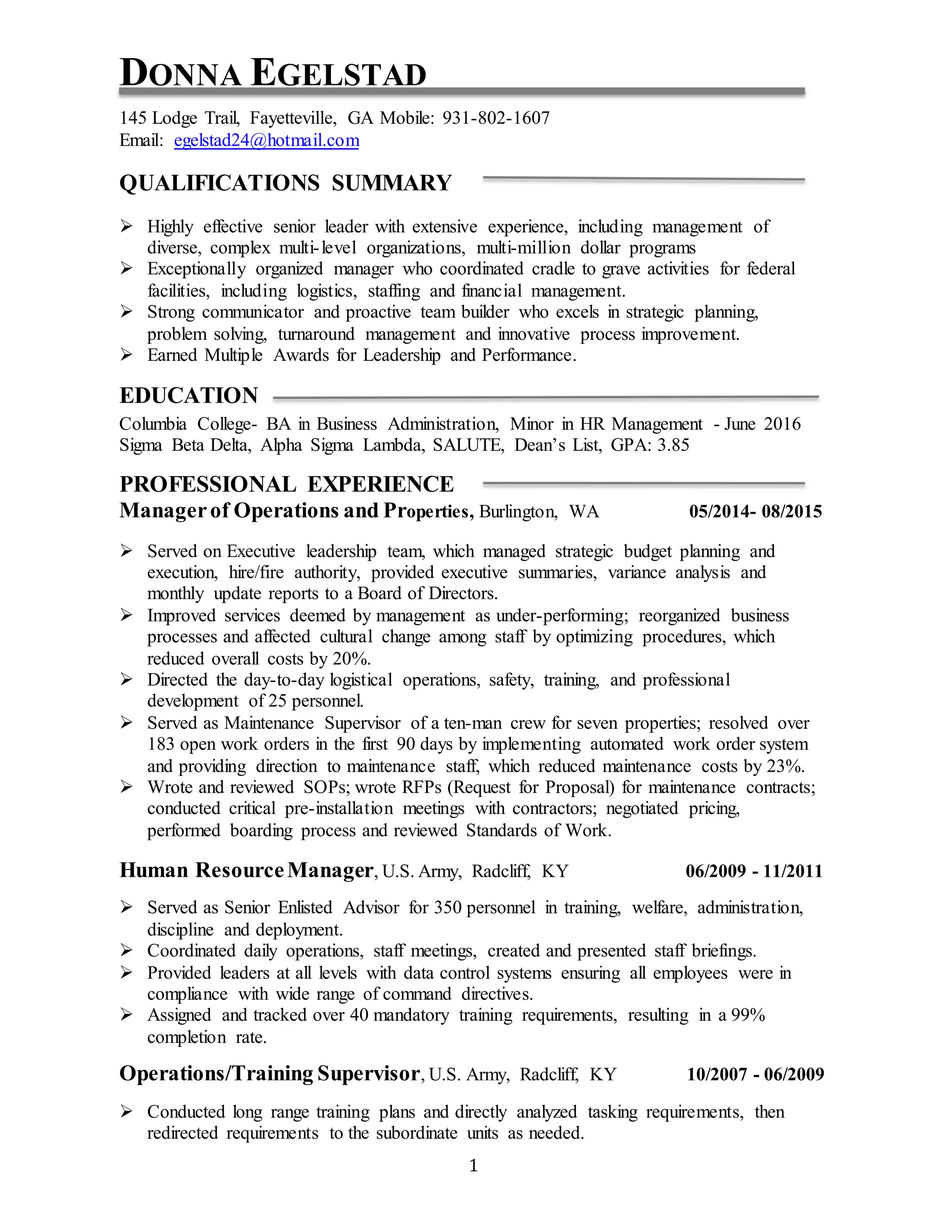 Egelstad Resume Current | PDF | Free Download
