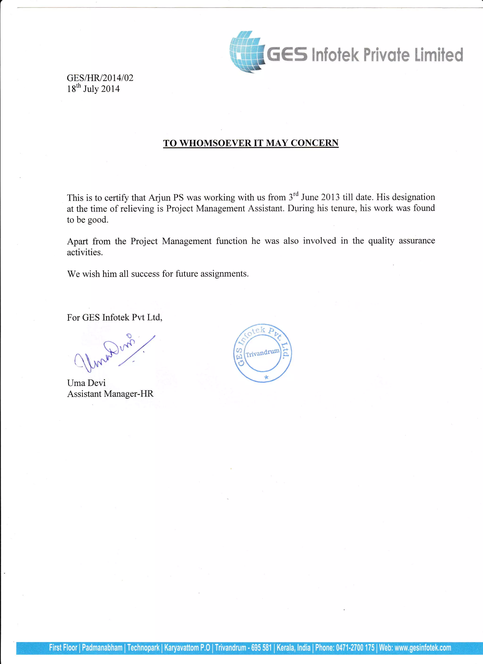 Experience certificate | PDF