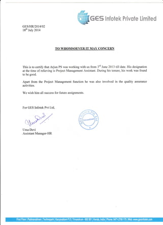 Experience certificate | PDF