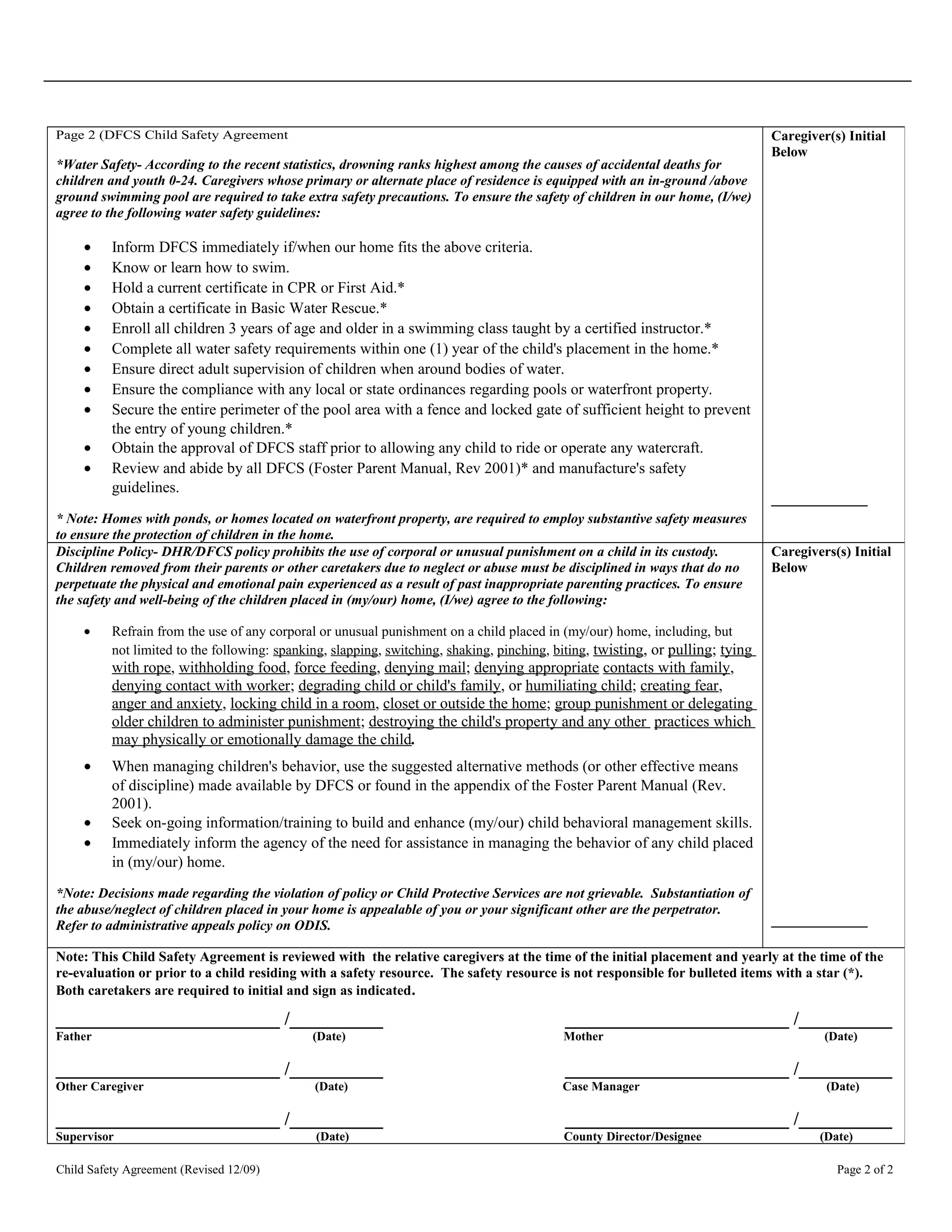Fc 29 foster parent child safety agreement | DOC