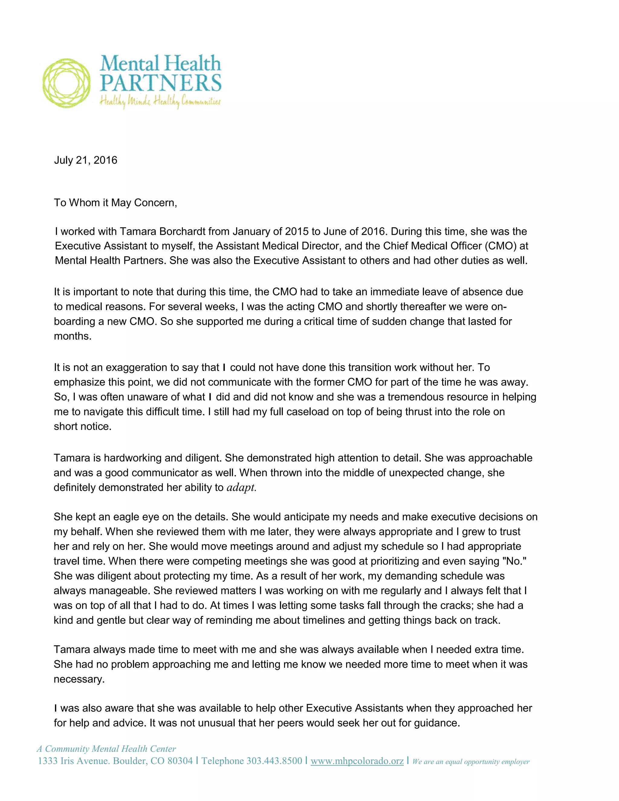 MHP Recommendation Letter - George Eliopulos | PDF