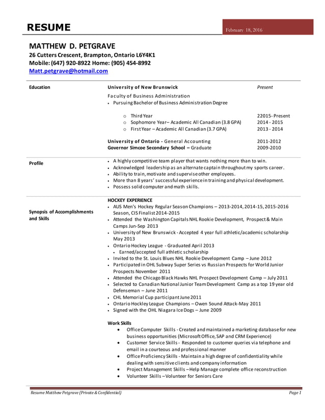 Matthew Petgrave Resume 20-Jan-16 | DOCX