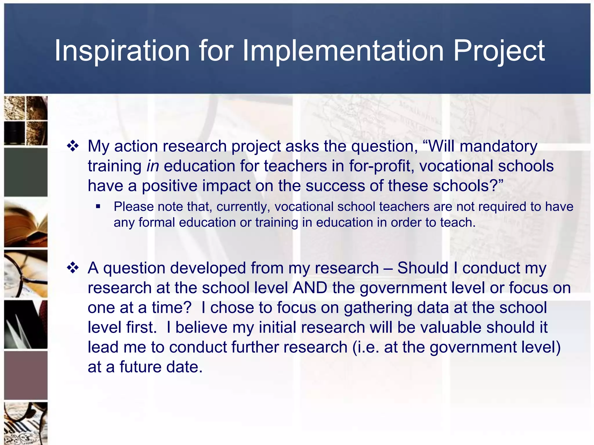 Instructor Training Assessment - Implementation Project | PPT