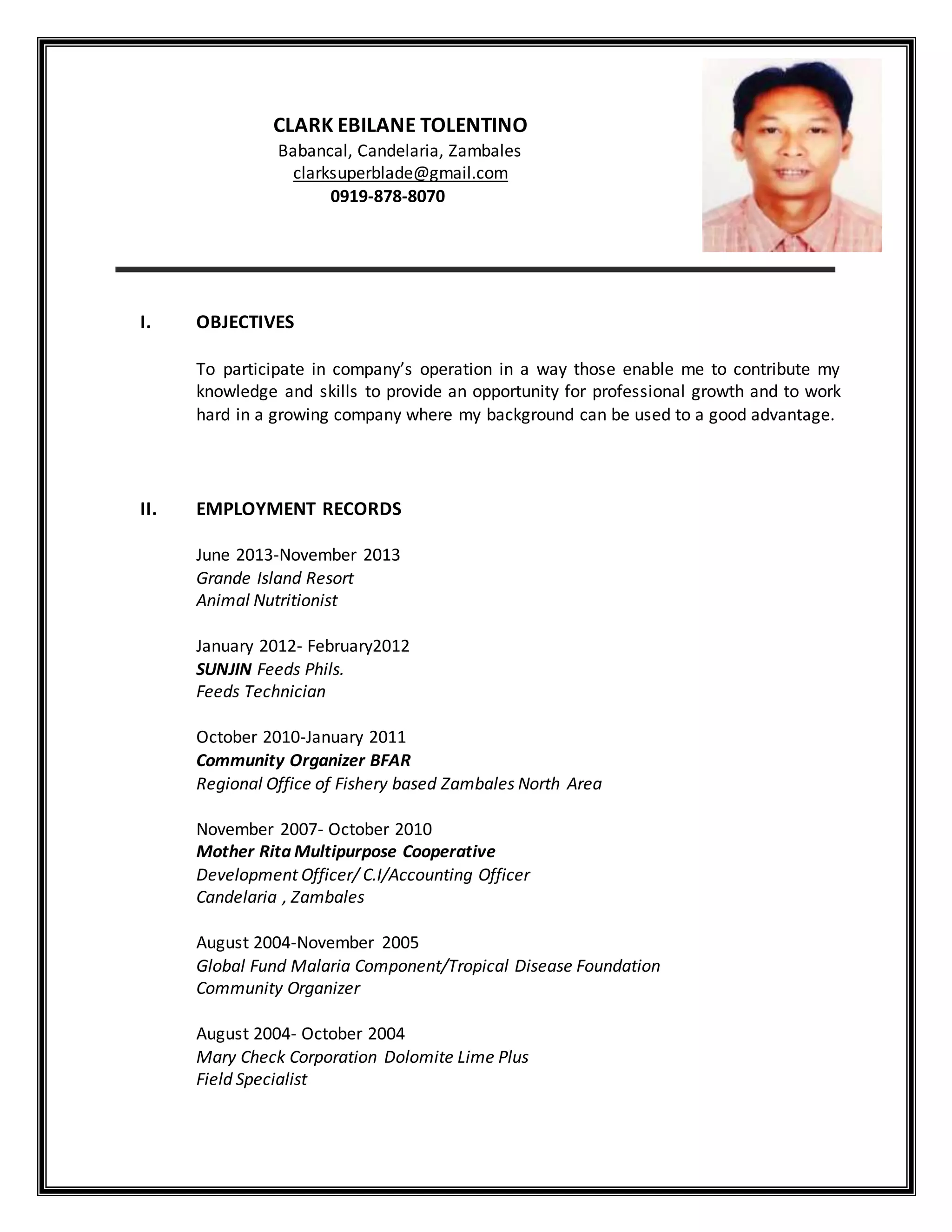 clark cv | DOCX | Agriculture | Industries