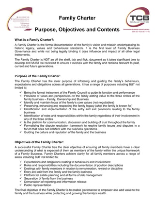 20160618 Family Charter Summary | PDF