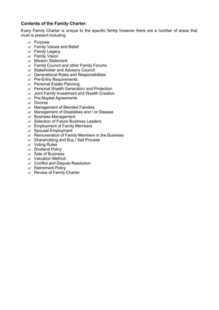 20160618 Family Charter Summary | PDF
