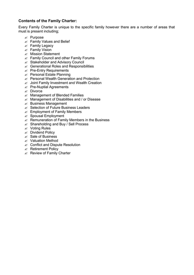 20160618 Family Charter Summary | PDF
