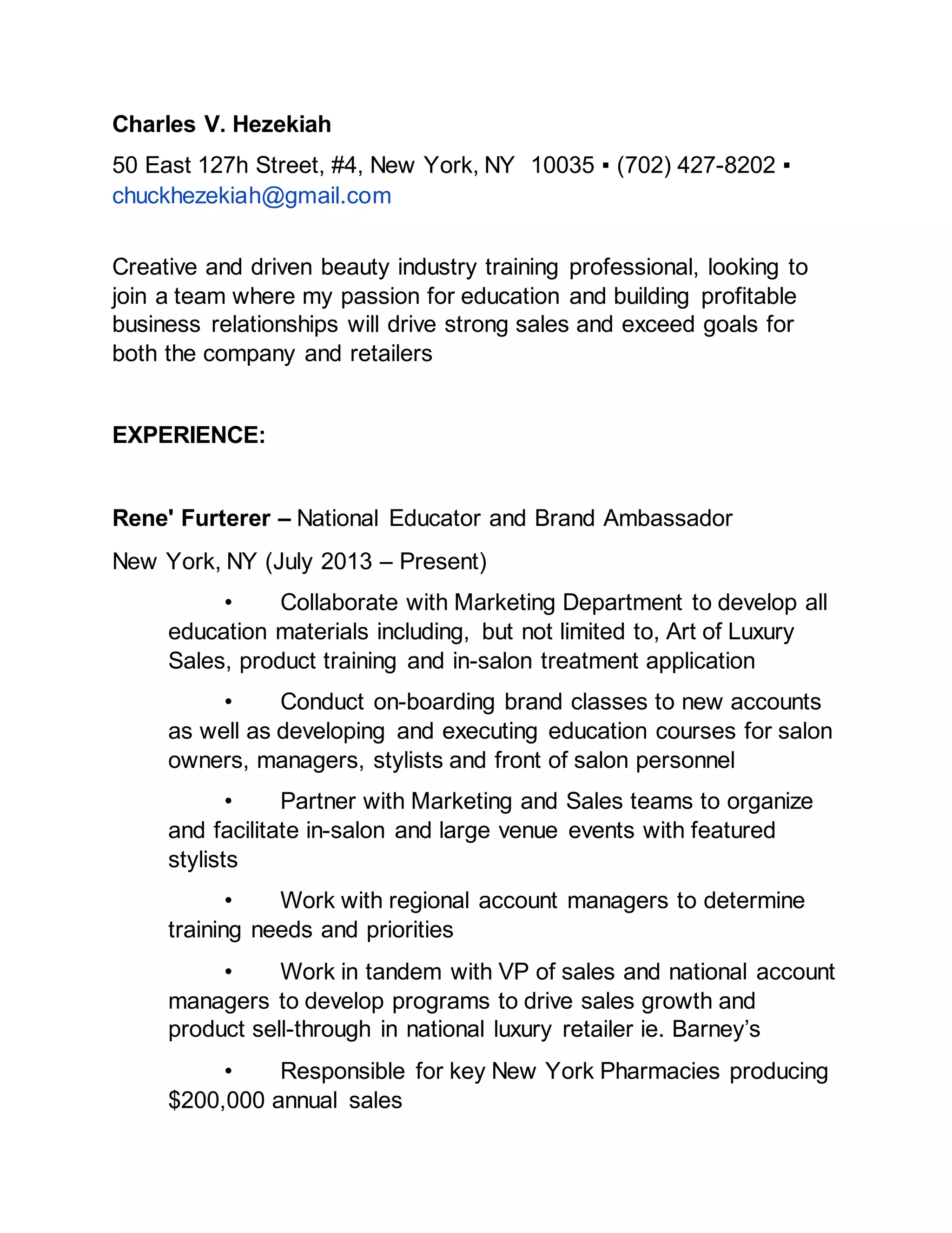 Chuck's Resume 15nov15 | PDF