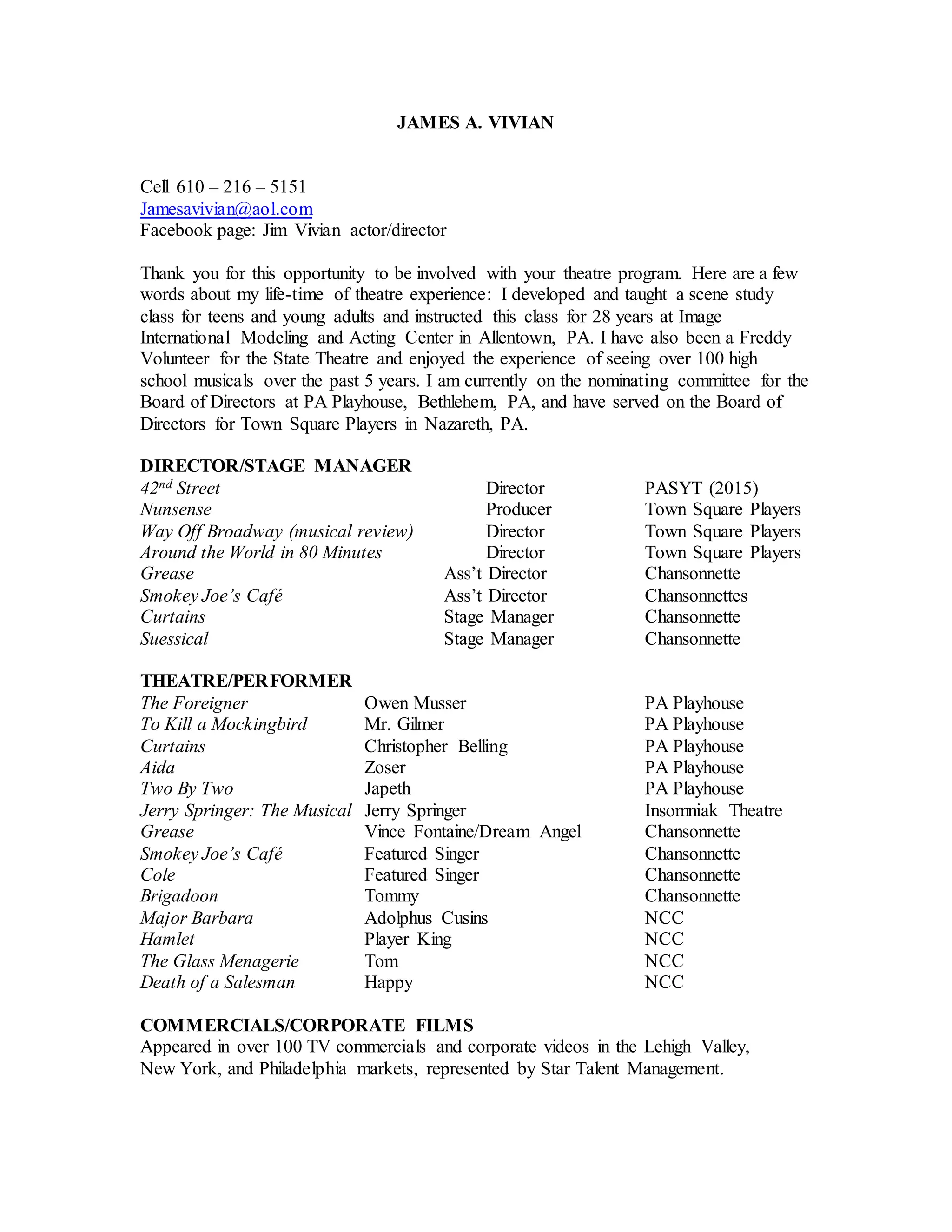 DirectingResume | DOCX