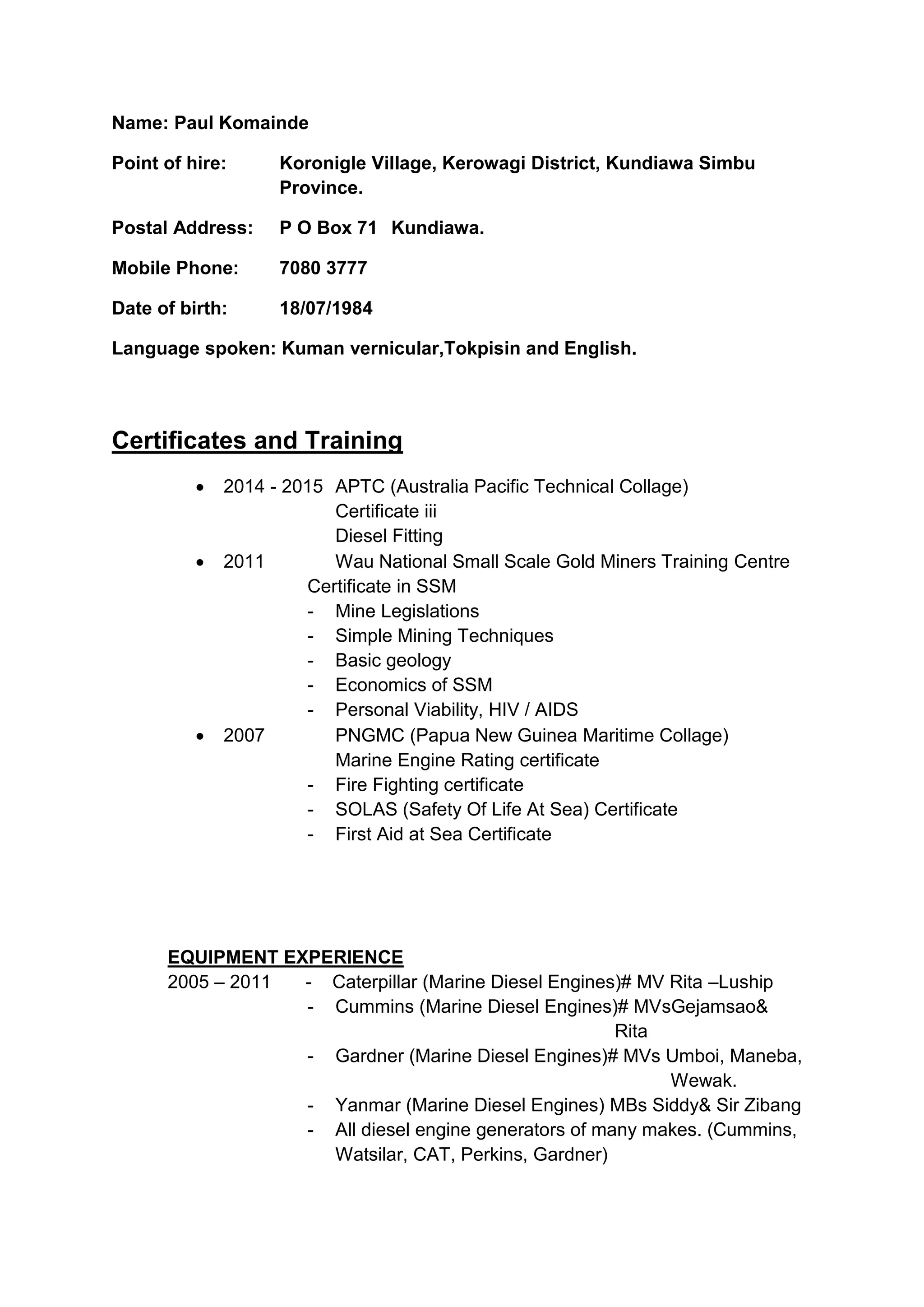 CV.._Paul_Komainde - Copy PDF | PDF