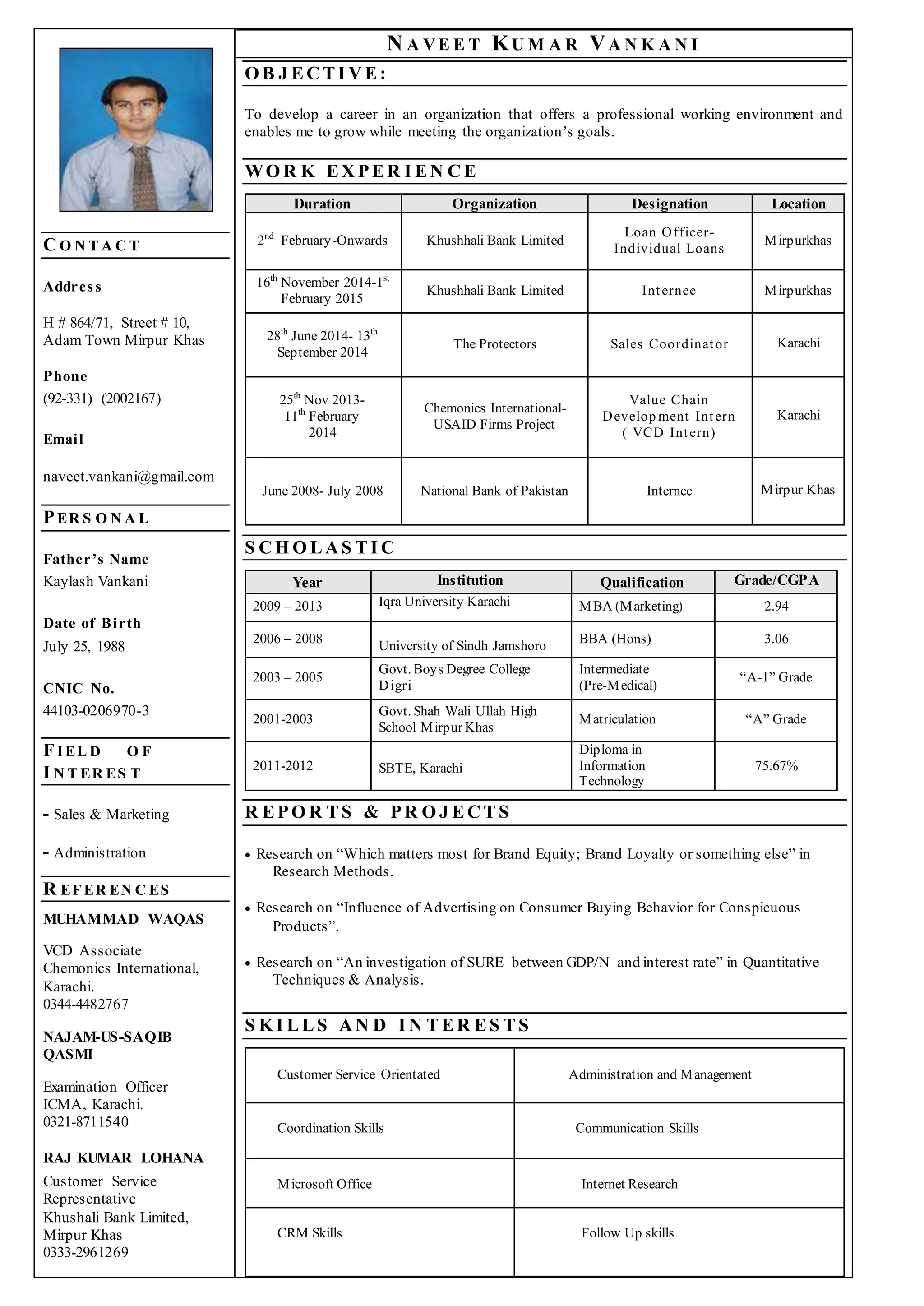 Naveet Kumar CV | DOCX