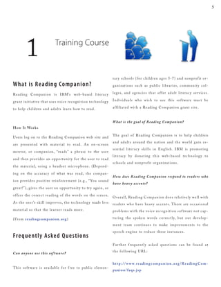 ReadingCompanionTrainingManual | PDF