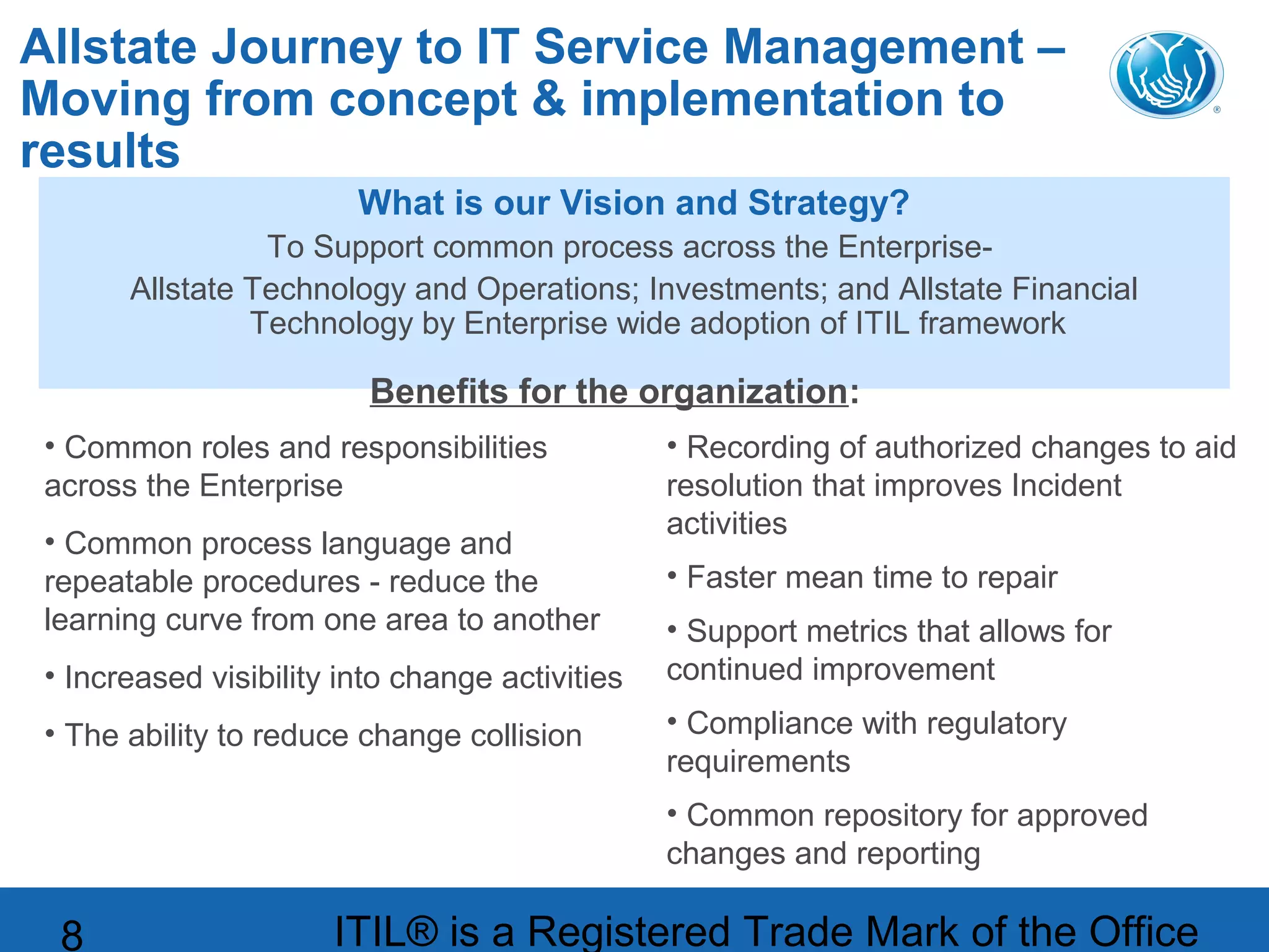 Allstate- Cathy Kirch- Back to the Future with ITIL-FINAL | PPT ...