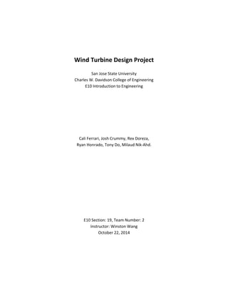 Engr10 WindTrubine_Group2 (1) | PDF