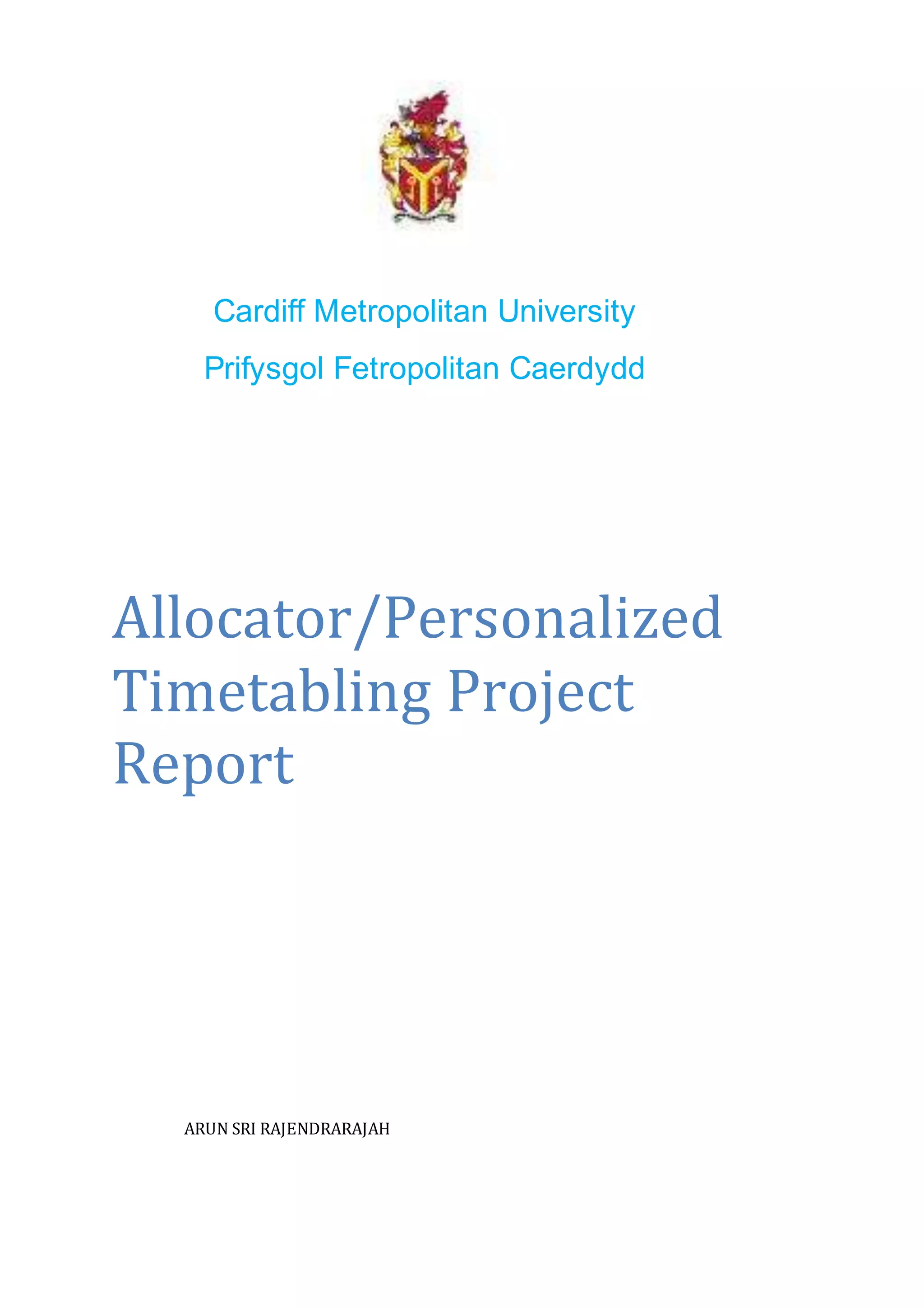 Time Table Report Final | PDF