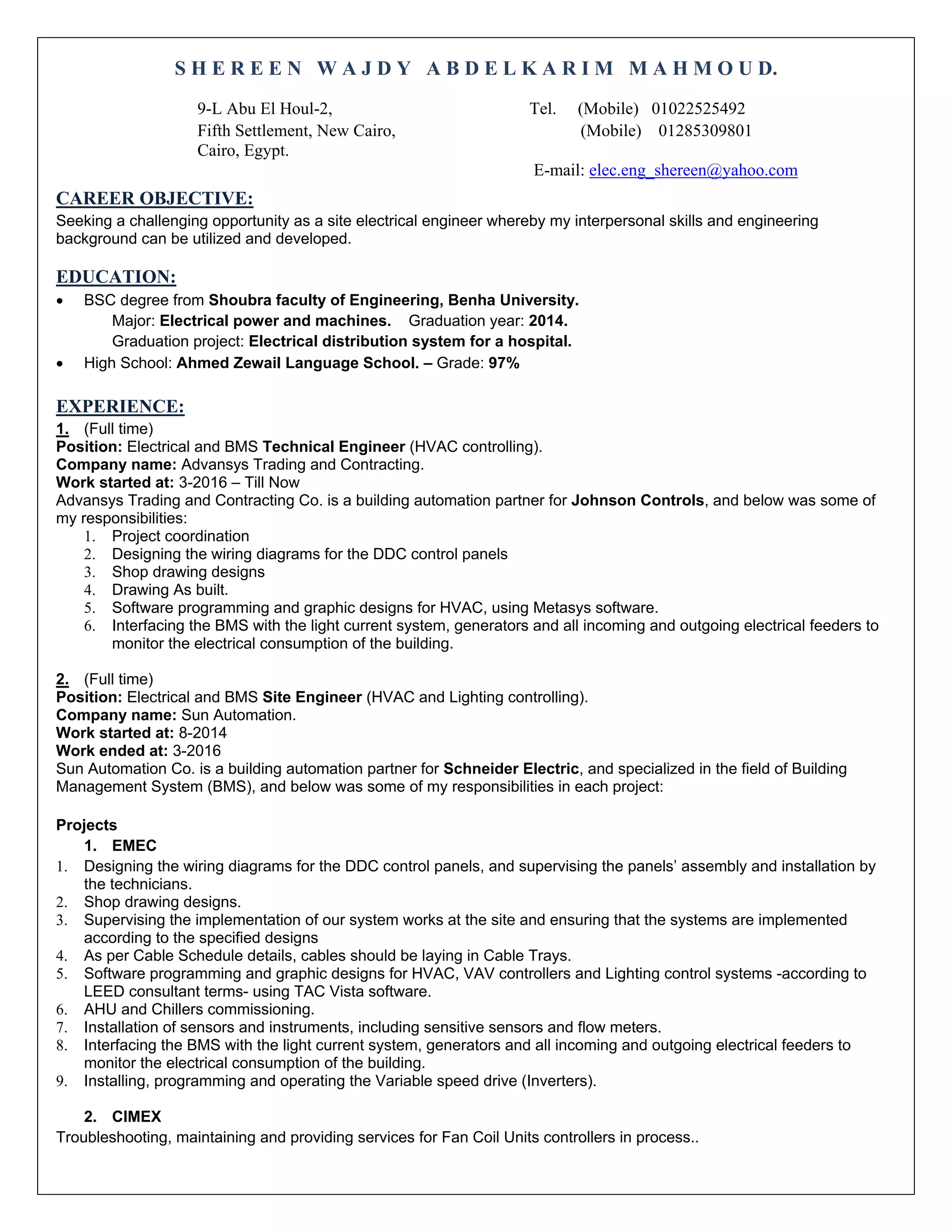 Shereen Wajdy Abdelkareem | PDF | Civil Engineering Industry | Industries