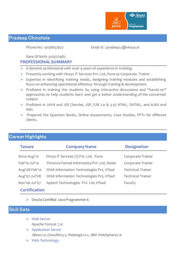 Pradeep Resume | DOCX | Web Development | Internet