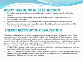 SEA WATER DESALINATION | PPTX