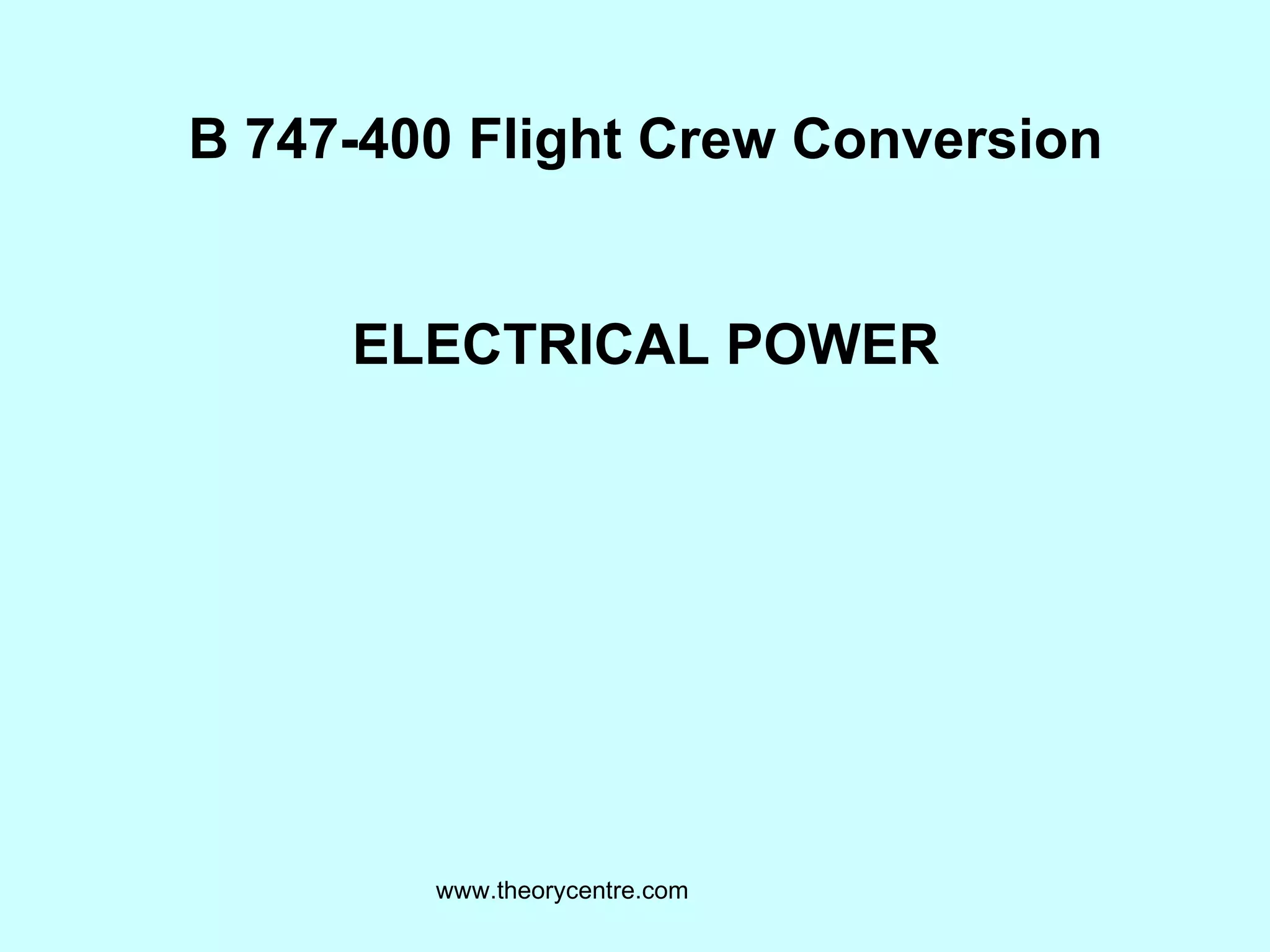 B747 Electrical Power | PPS